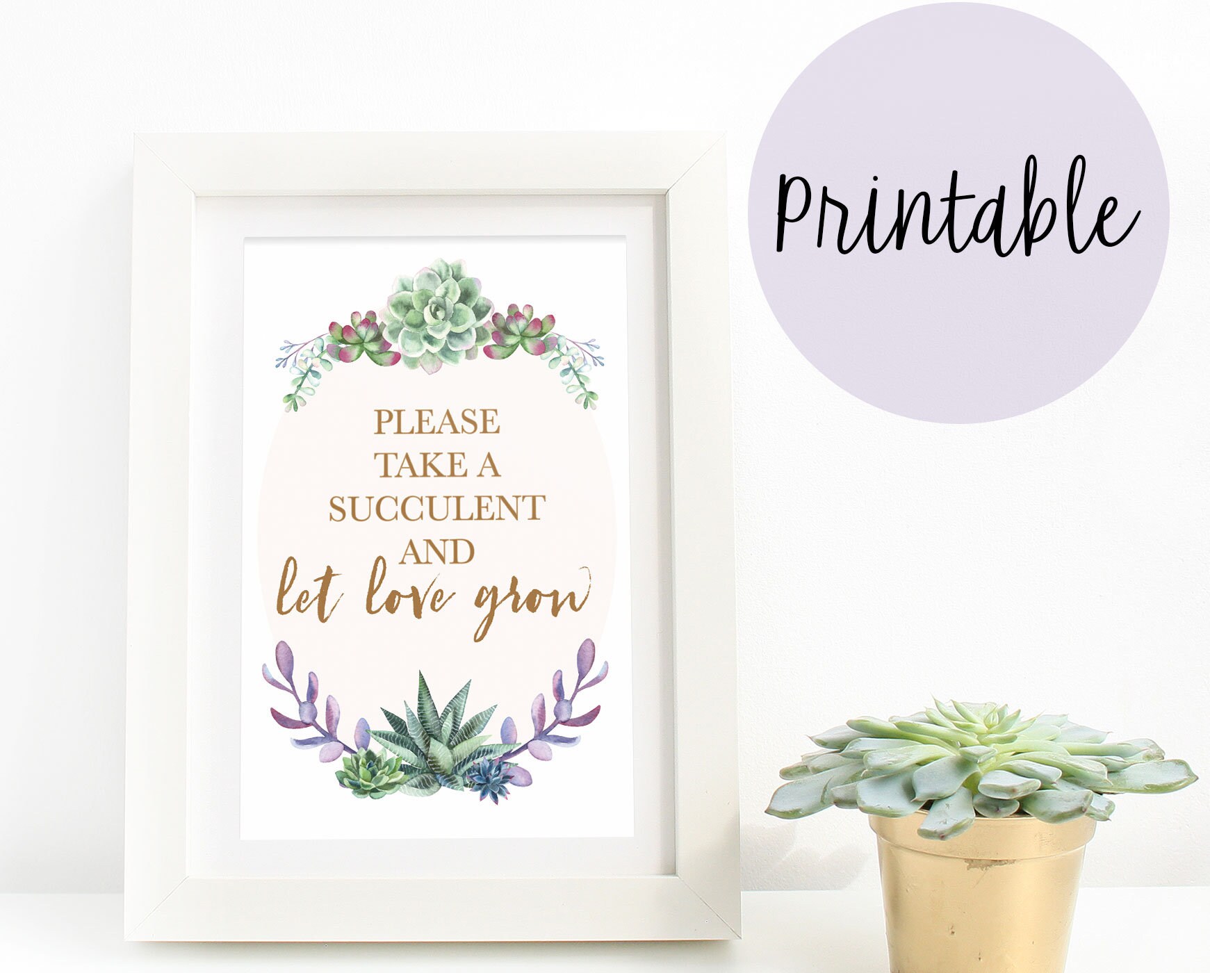 Please Take A Succulent and Let Love Grow Bridal Shower Sign | Etsy