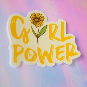 Girl Power Sticker Floral Die Cut Girl Power Feminist | Etsy
