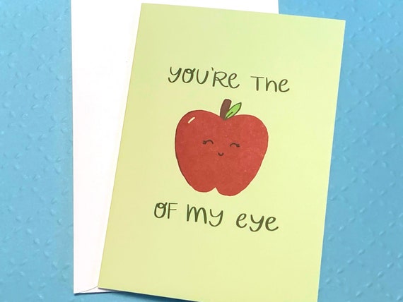 You're The Apple Of My Eye Card Adorable Valentine's | Etsy