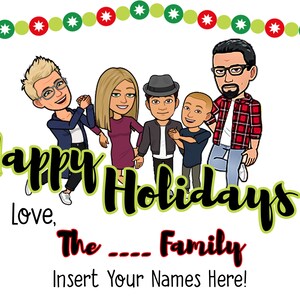 Custom Bitmoji Holiday Card Design & Digital File Only - Etsy