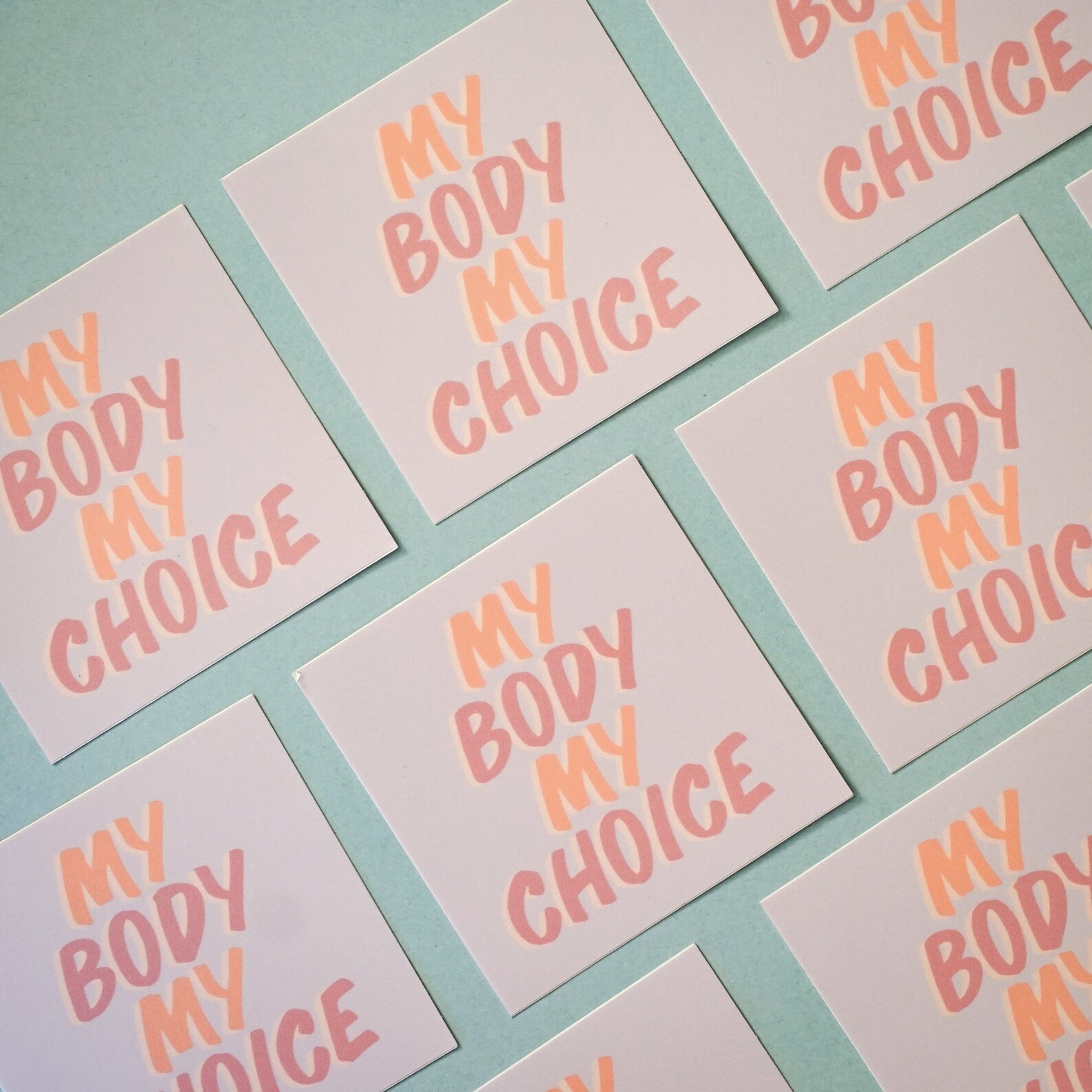 My Body My Choice Sticker Square Pro Choice Resist Art Feminist Sticker ...