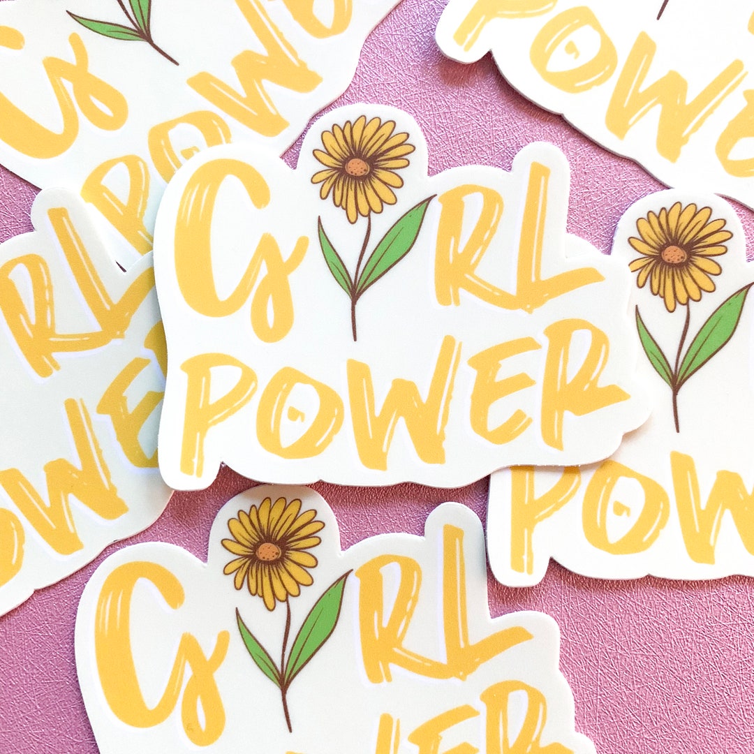 Girl Power Sticker Floral Die Cut Girl Power Feminist Sticker for ...