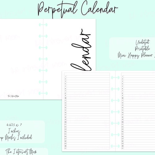 Mini HP PRINTABLE Undated Daily Planner Insert NEW | Etsy