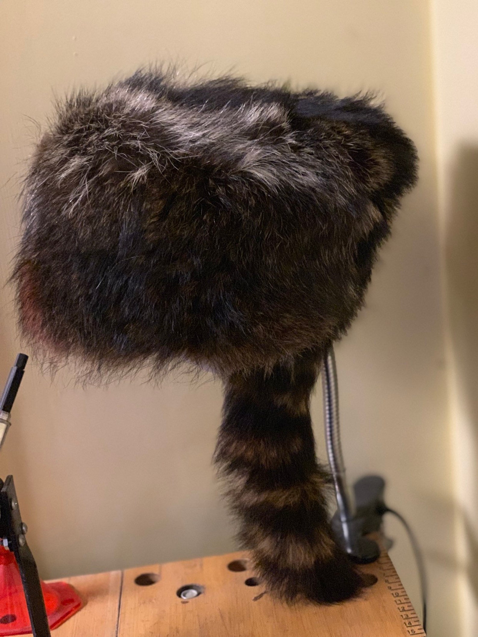 100% Authentic Handmade Raccoon Fur Hat With Tail - Etsy