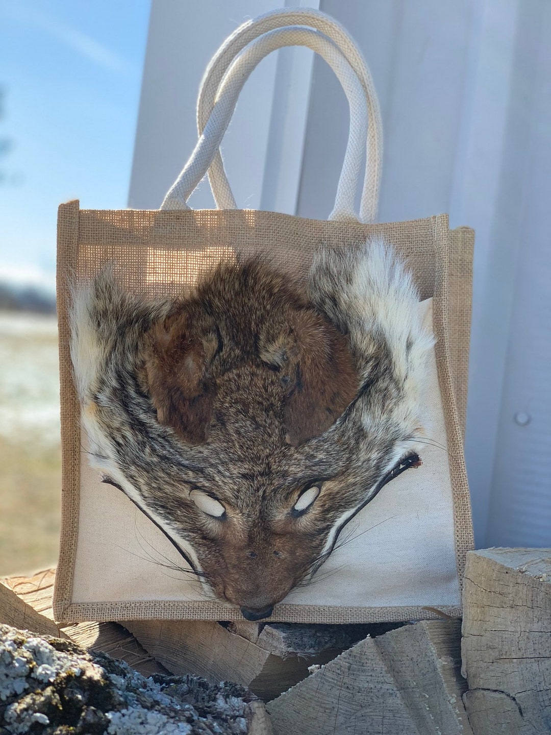 Genuine Authentic Coyote Face-on Bag - Etsy