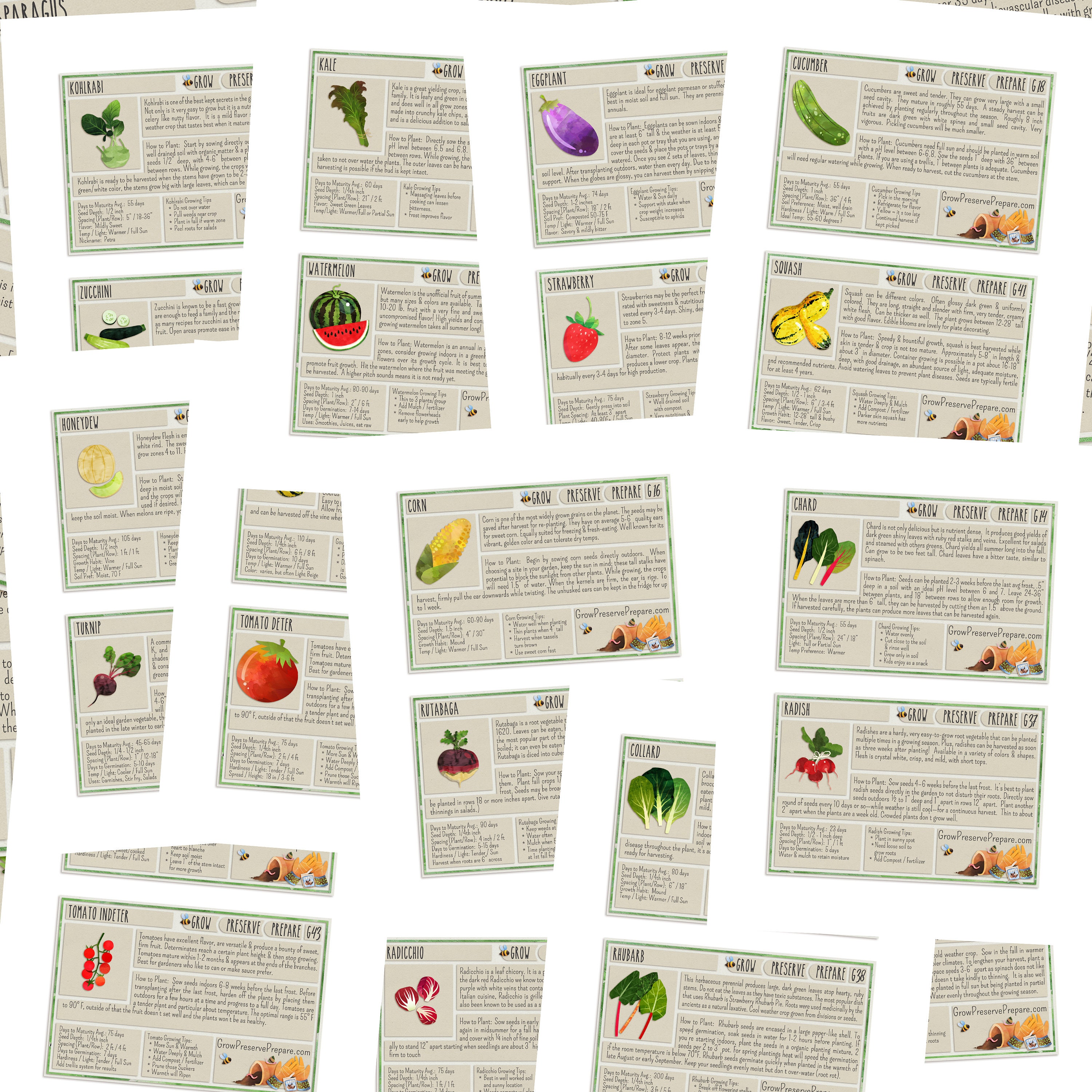 GROW - Garden Cards - Set of 50 - Digital Download - Etsy