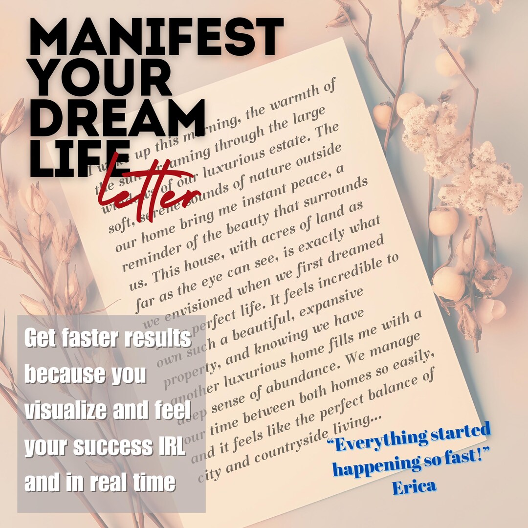 Your Dream Life Manifestation Letter | Manifesting Tool for Abundance ...