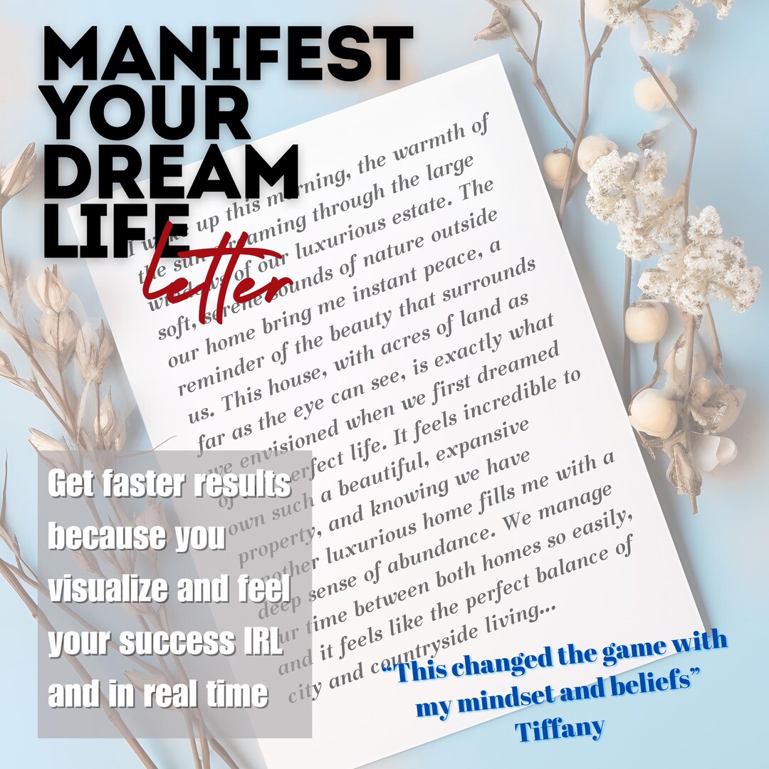 Create Your Dream Life Manifestation Letter | Personalized Manifesting ...