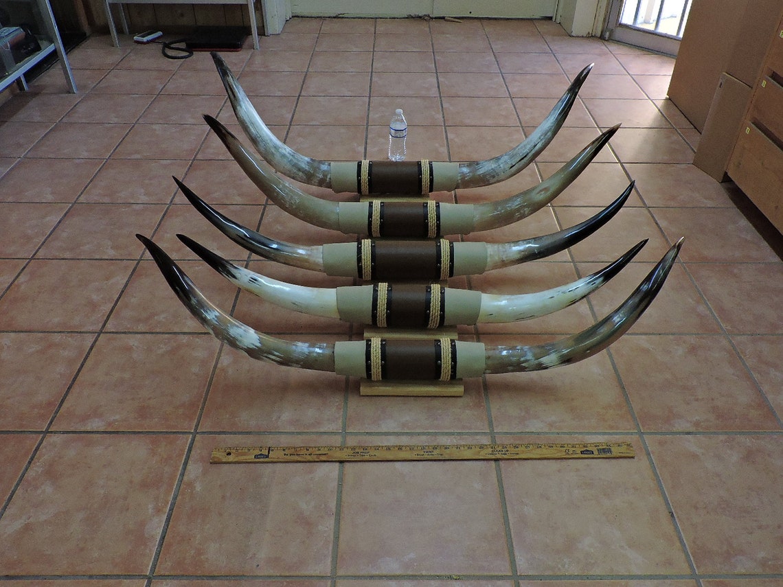 Steer Horns 4' - 4'5" Mounted LONGHORN Steer Horns BULL Horns Cow Horns ...