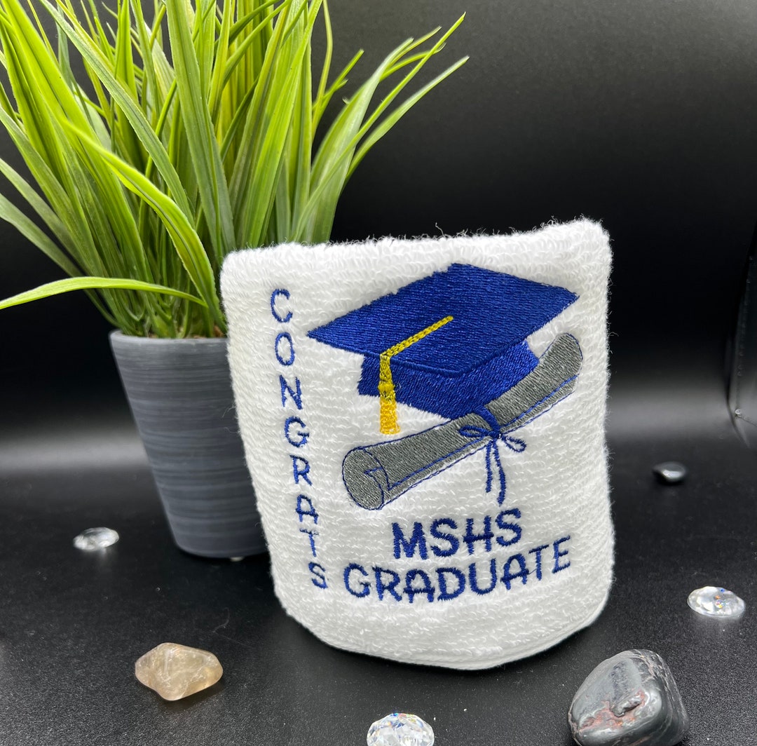 Graduate, Congrats Graduate, Embroidered Graduation Hand Towel ...
