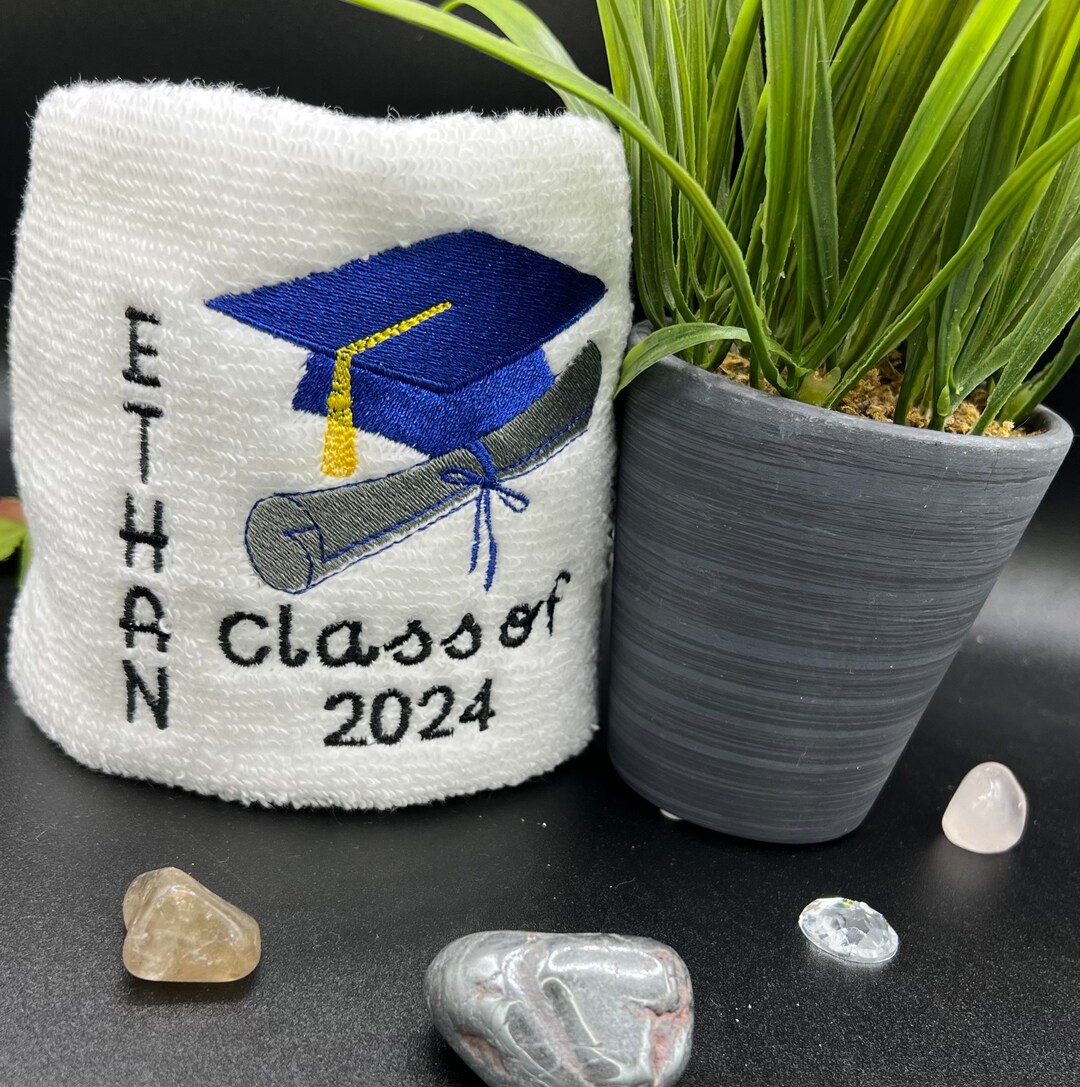 Senior, Class of 2024, Graduation Gift, Monogrammed Hand Towel ...
