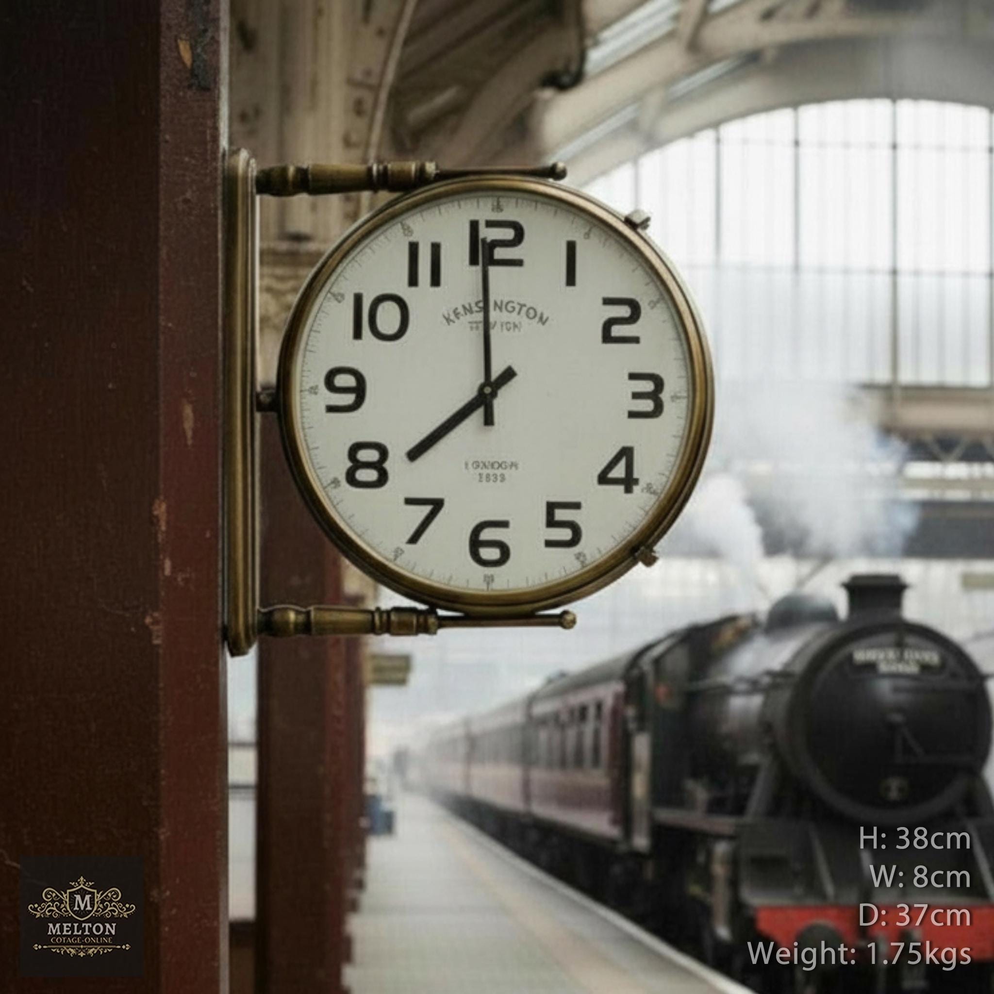 Kensington Station Railway Style Double Sided Clock Industrial Home ...