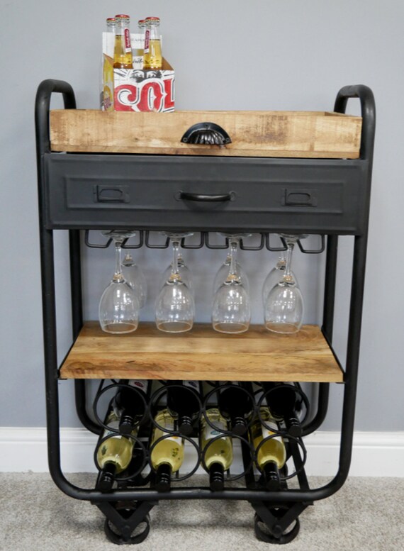 Industrial Mini Bar Black Mocha Mini Bar – Rustic Furniture Saving