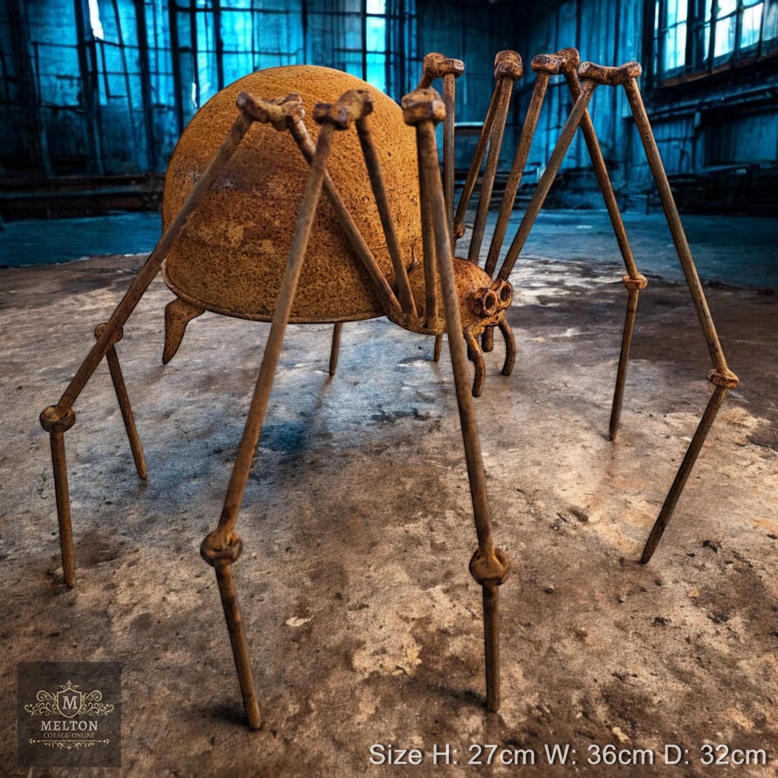 Large Rusty Metal Garden Spider Sculpture – Rustic Arachnid Ornament ...