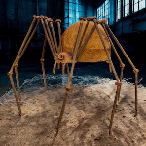 Large Rusty Metal Garden Spider Sculpture – Rustic Arachnid Ornament ...