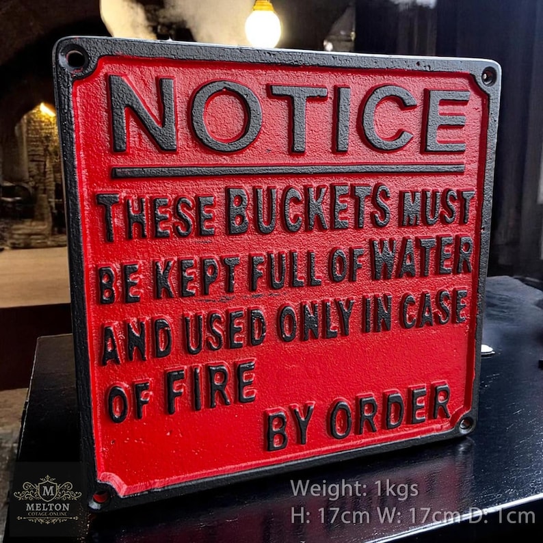 Vintage Cast Iron Railway Fire Bucket Sign – Red & Black, 170mm - Etsy UK