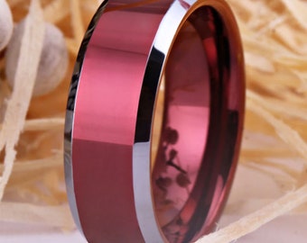 Red Tungsten Ring - Etsy