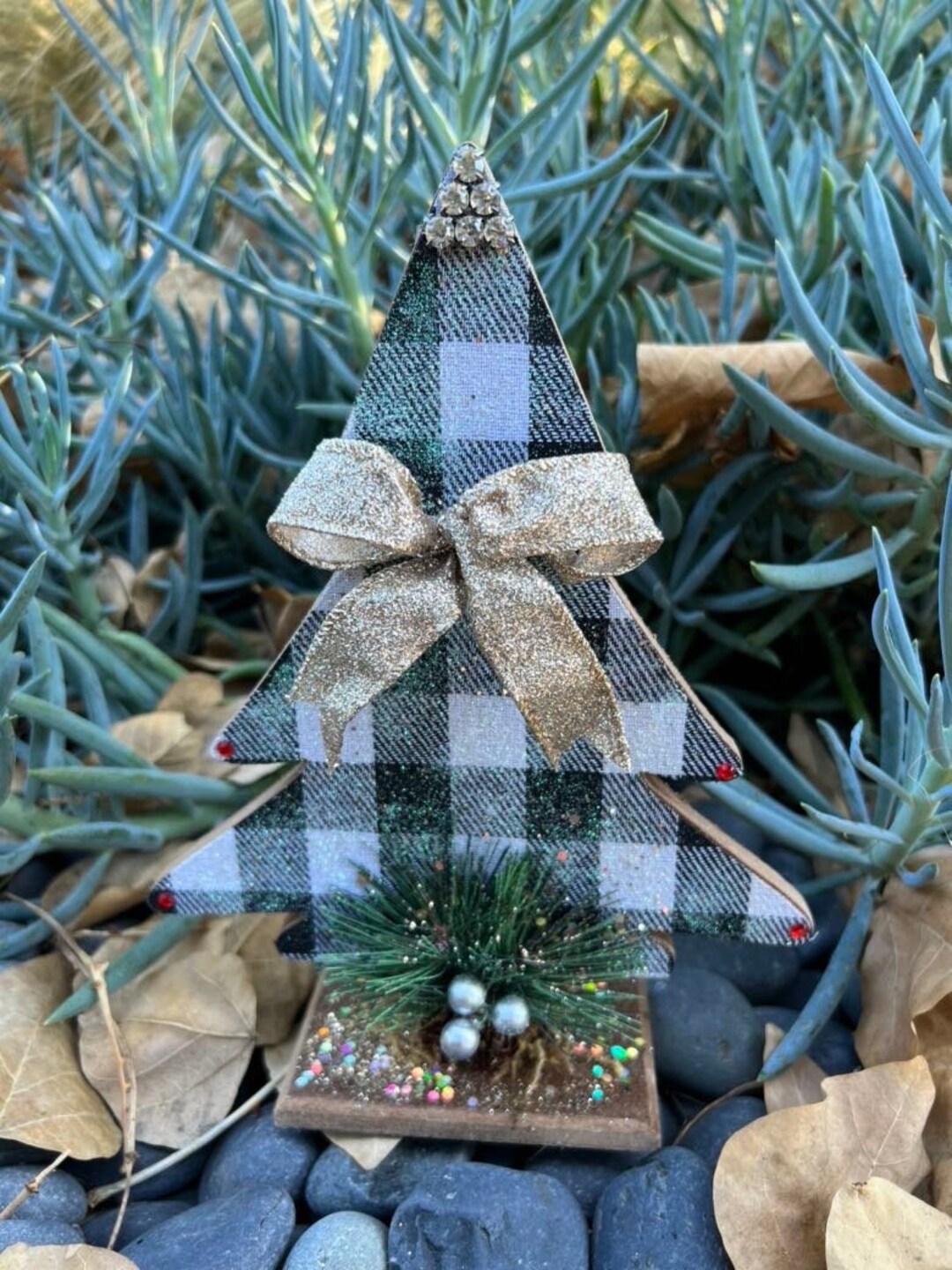 Black and White Checkered Wood Tree - Etsy