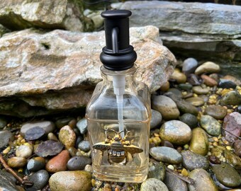 Bee Soap Dispenser and Dish Set Handcrafted Ceramic Honeybee Bathroom ...