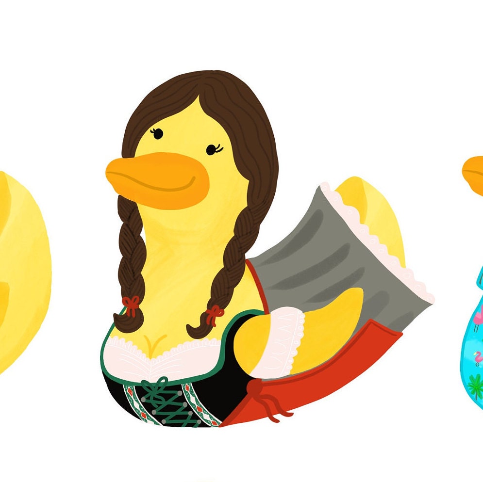 Rubber Duck Dress up Print - Etsy