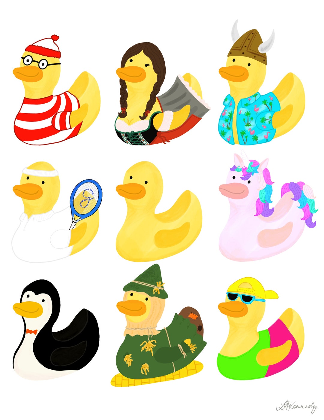 Rubber Duck Dress up Print - Etsy