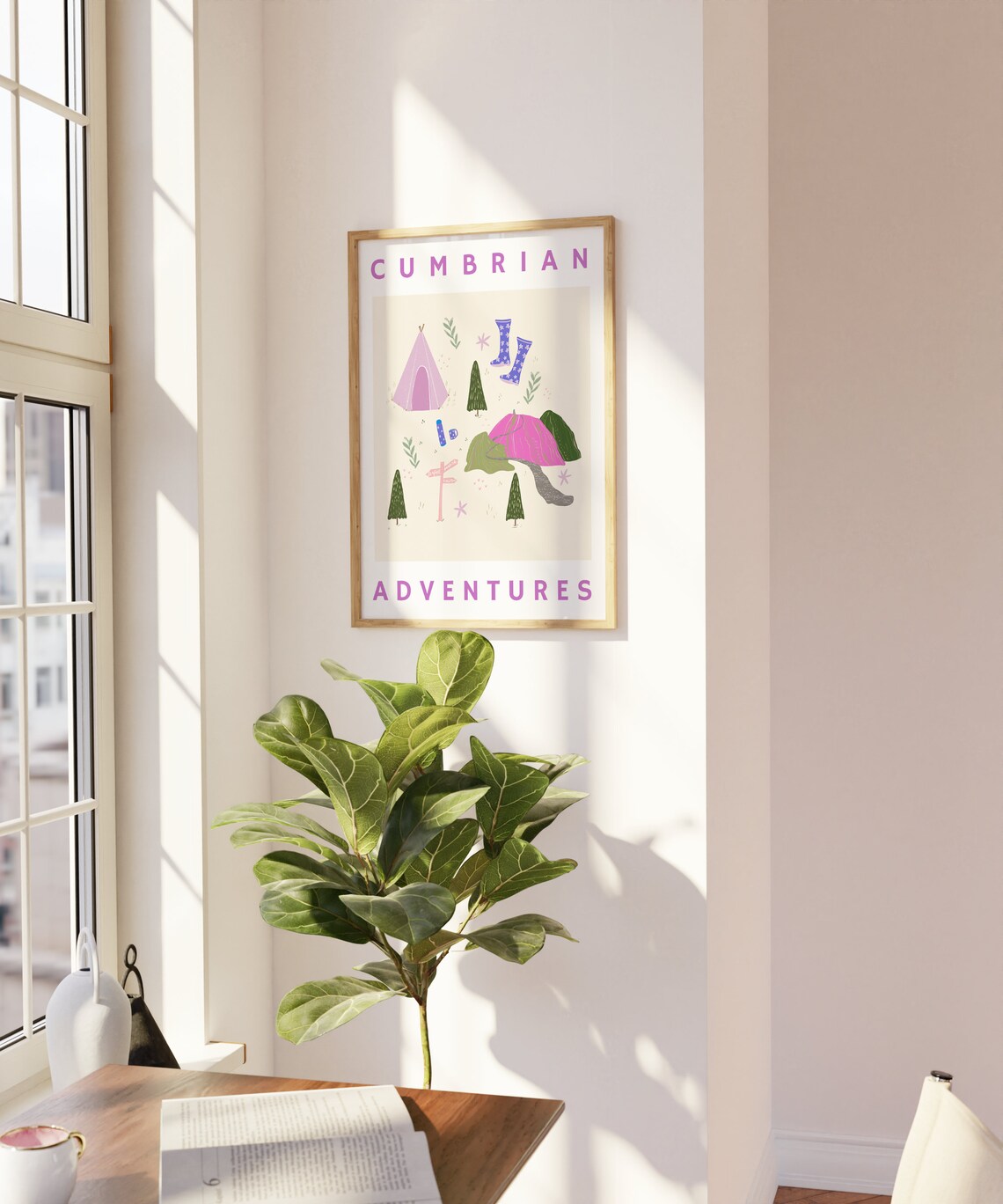 A4 / A3 Cumbrian Explorer Poster, Camping Essentials, Illustrated Art ...