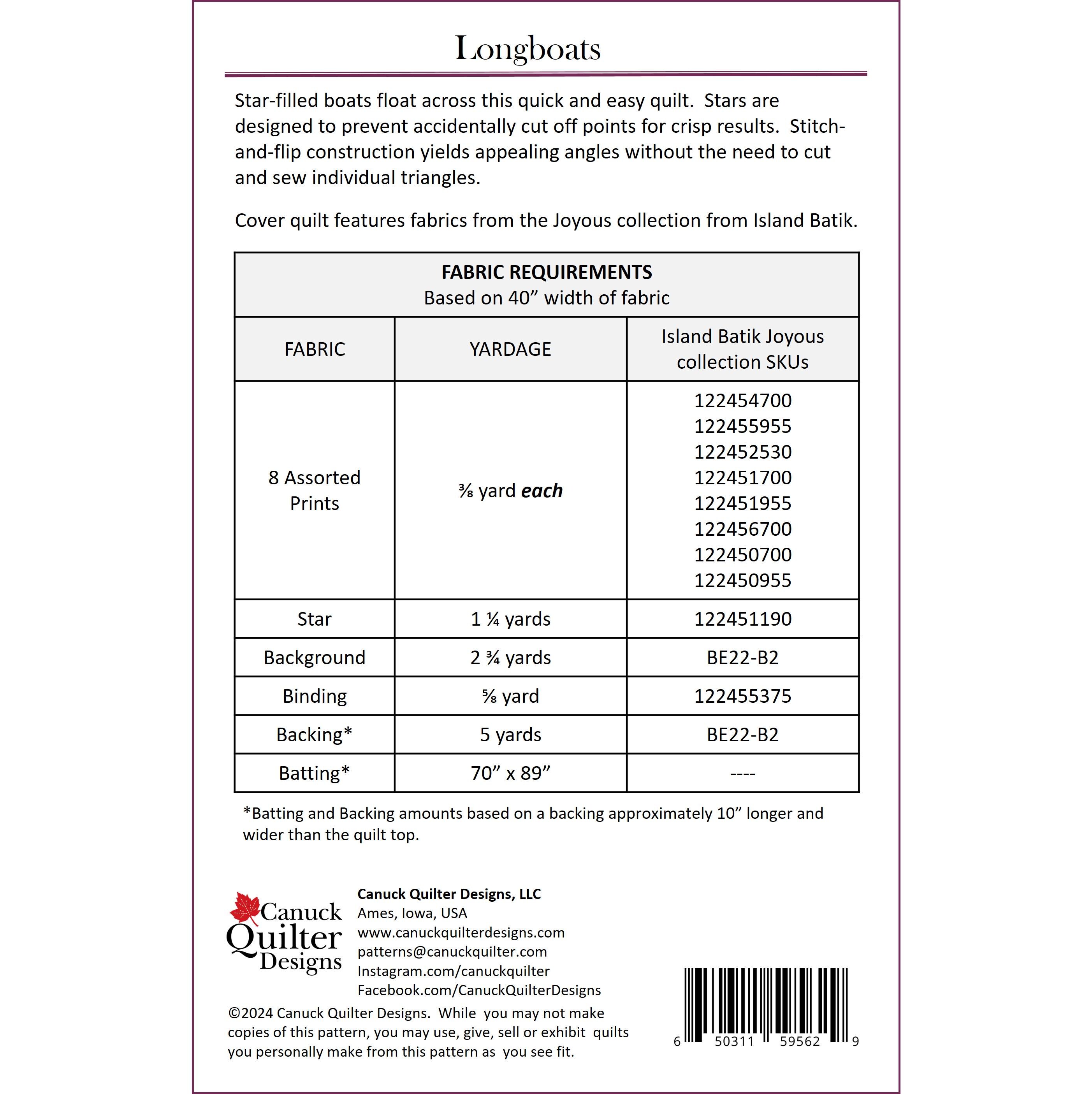 Longboats Quilt Pattern - PDF Download - Etsy