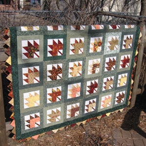 Scattered Leaves Quilt Pattern: Fall Throw (PDF Download) - Etsy