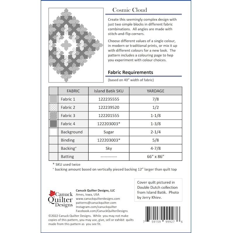 Cosmic Cloud Quilt Pattern PDF Download - Etsy