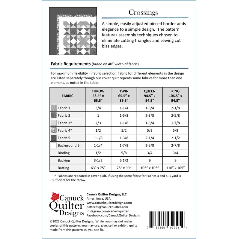 Crossings Quilt Pattern - PDF Download - Etsy