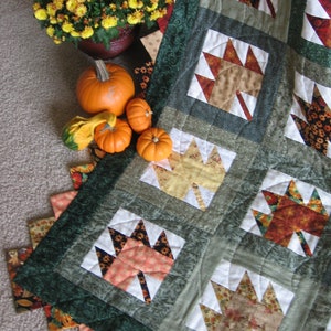 Scattered Leaves Quilt Pattern: Fall Throw (PDF Download) - Etsy