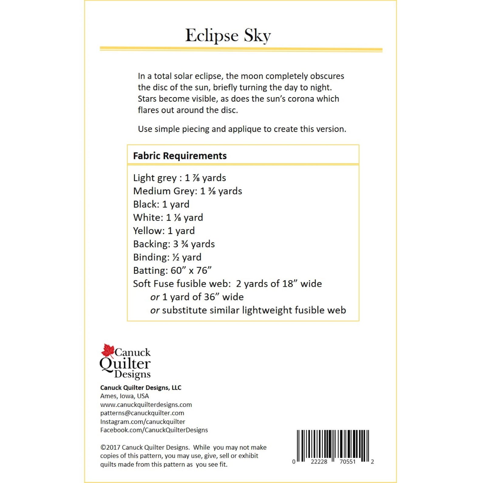 Eclipse Sky Quilt Pattern Pdf Download - Etsy Canada