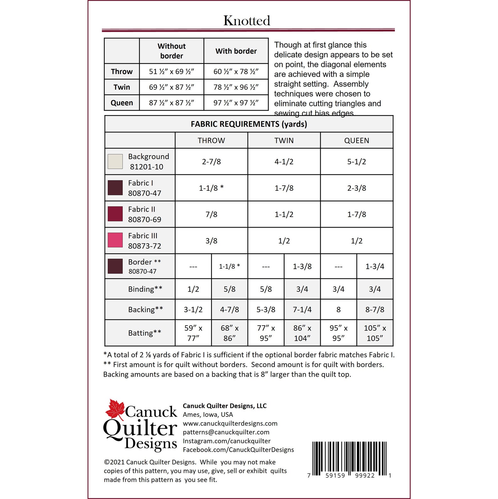 Knotted Quilt Pattern PDF Download - Etsy