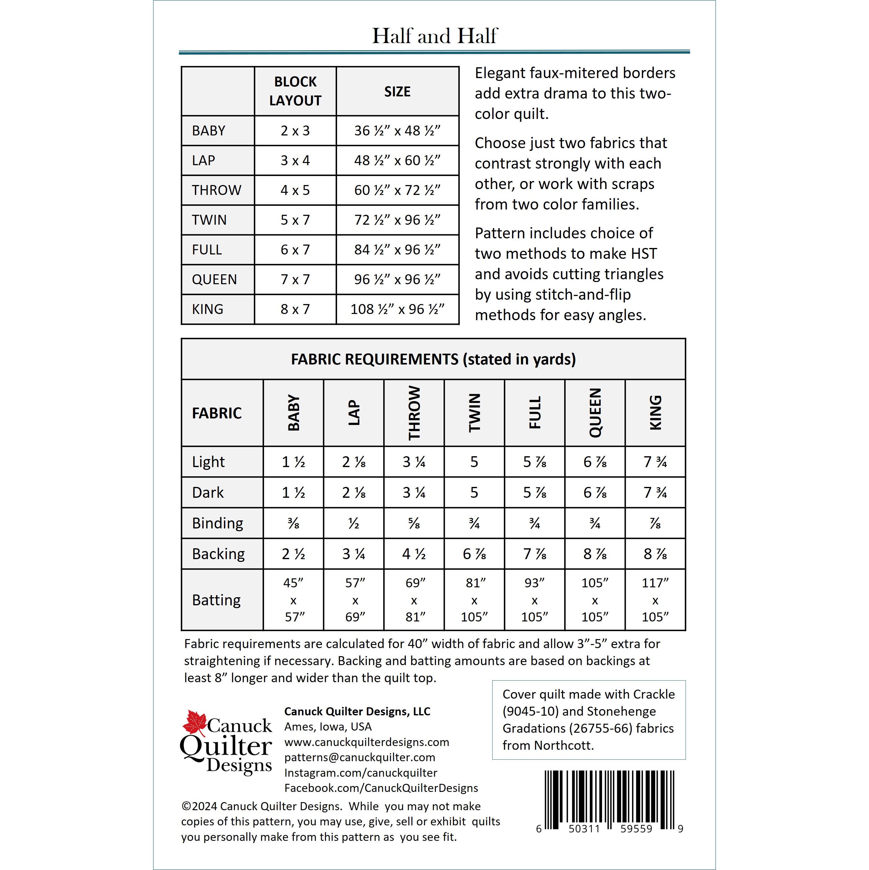 Half and Half Quilt Pattern PDF Download - Etsy