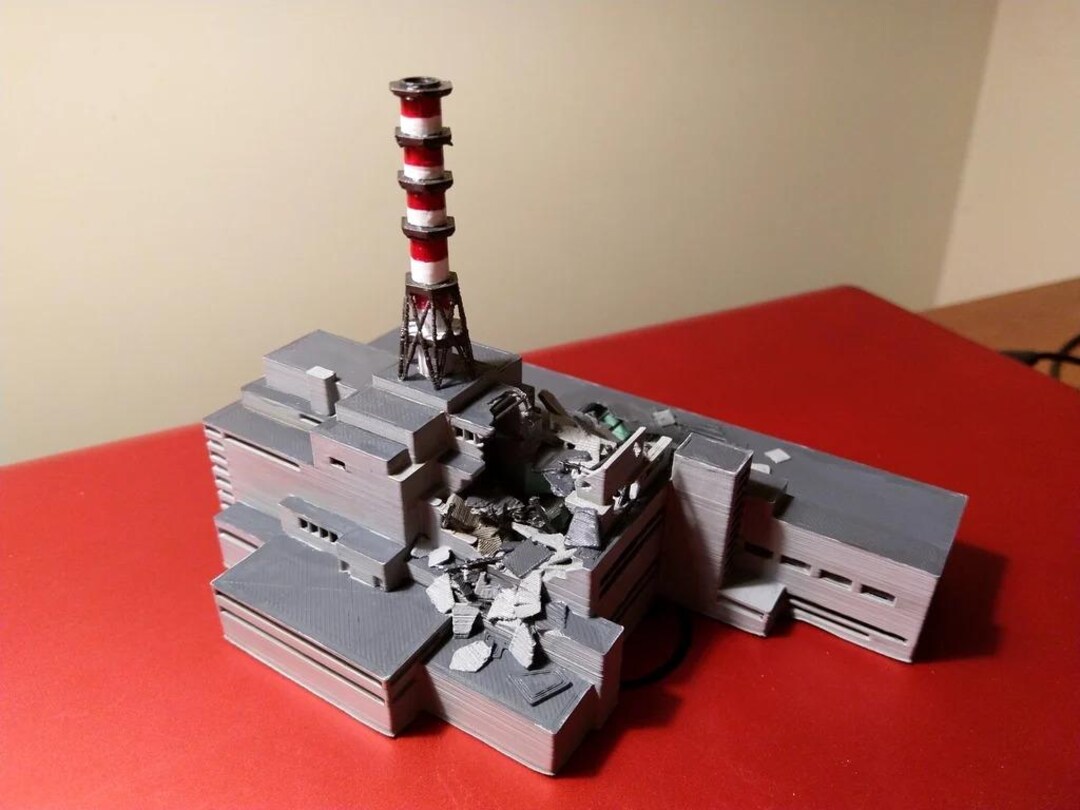 Handmade 3D Model of Chernobyl Nuclear Power Plant Explosion Scene With ...