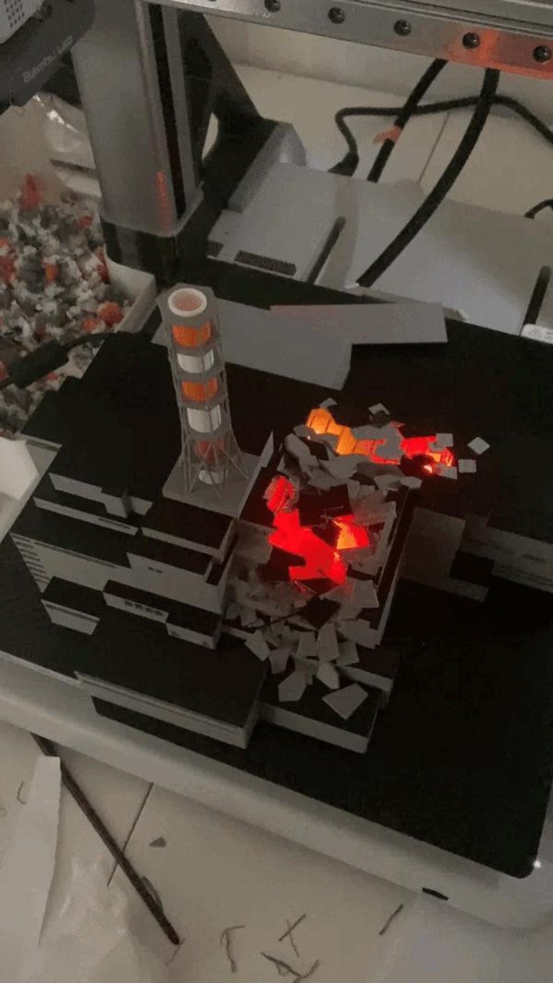 Handmade 3D Model of Chernobyl Nuclear Power Plant Explosion Scene With ...