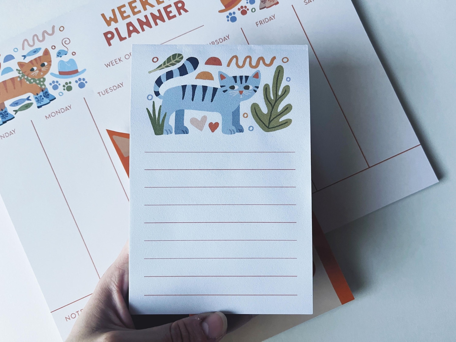Orange Tabby Cat Weekly Planner + Notepads Gift Set | so Meow-ny Things ...