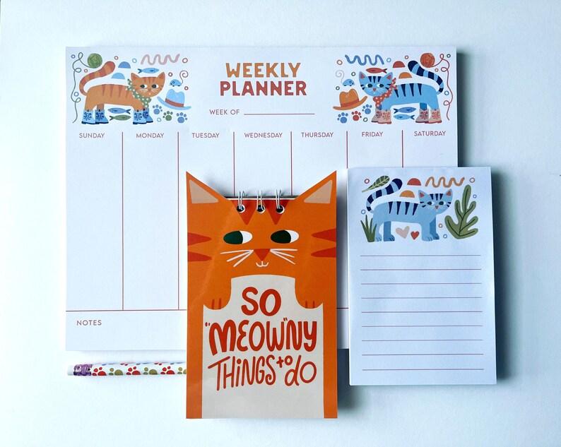 Orange Tabby Cat Weekly Planner + Notepads Gift Set | so Meow-ny Things ...