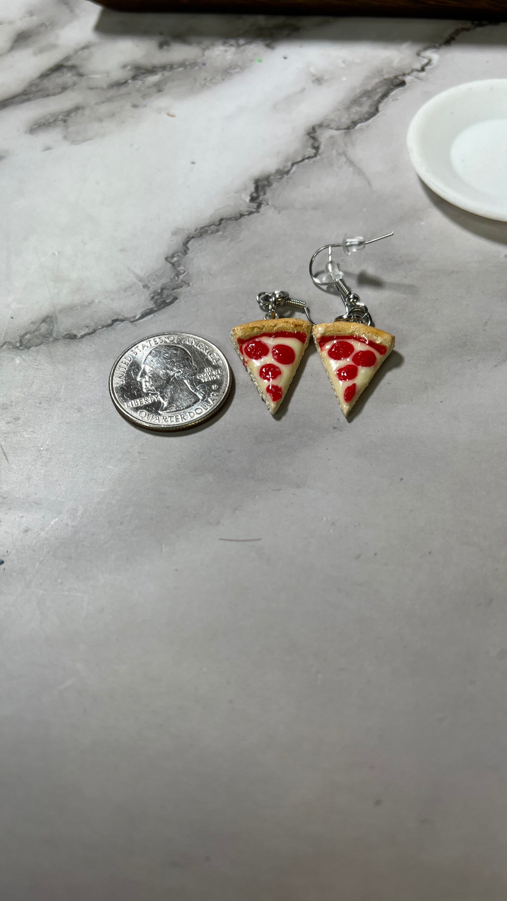 Realistic Pepperoni Pizza Slice Dangle Earrings Pizza Slice - Etsy