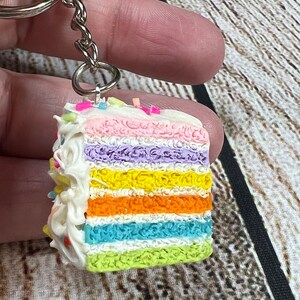 Realistic Rainbow Cake Keychains, Rainbow Cake Keychains,food Keychains ...