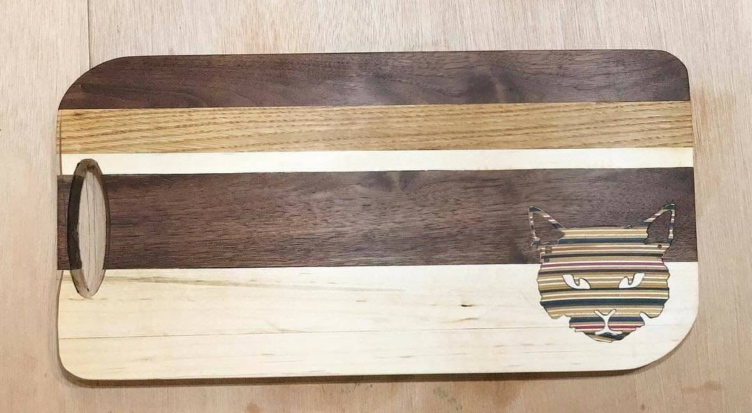 Custom Cutting Board With a Skateboard Inlay - Etsy