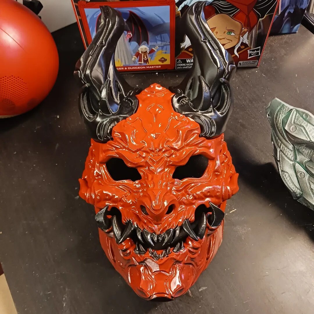 DEMON Cosplay Mask Moving Jaw PROP - Etsy