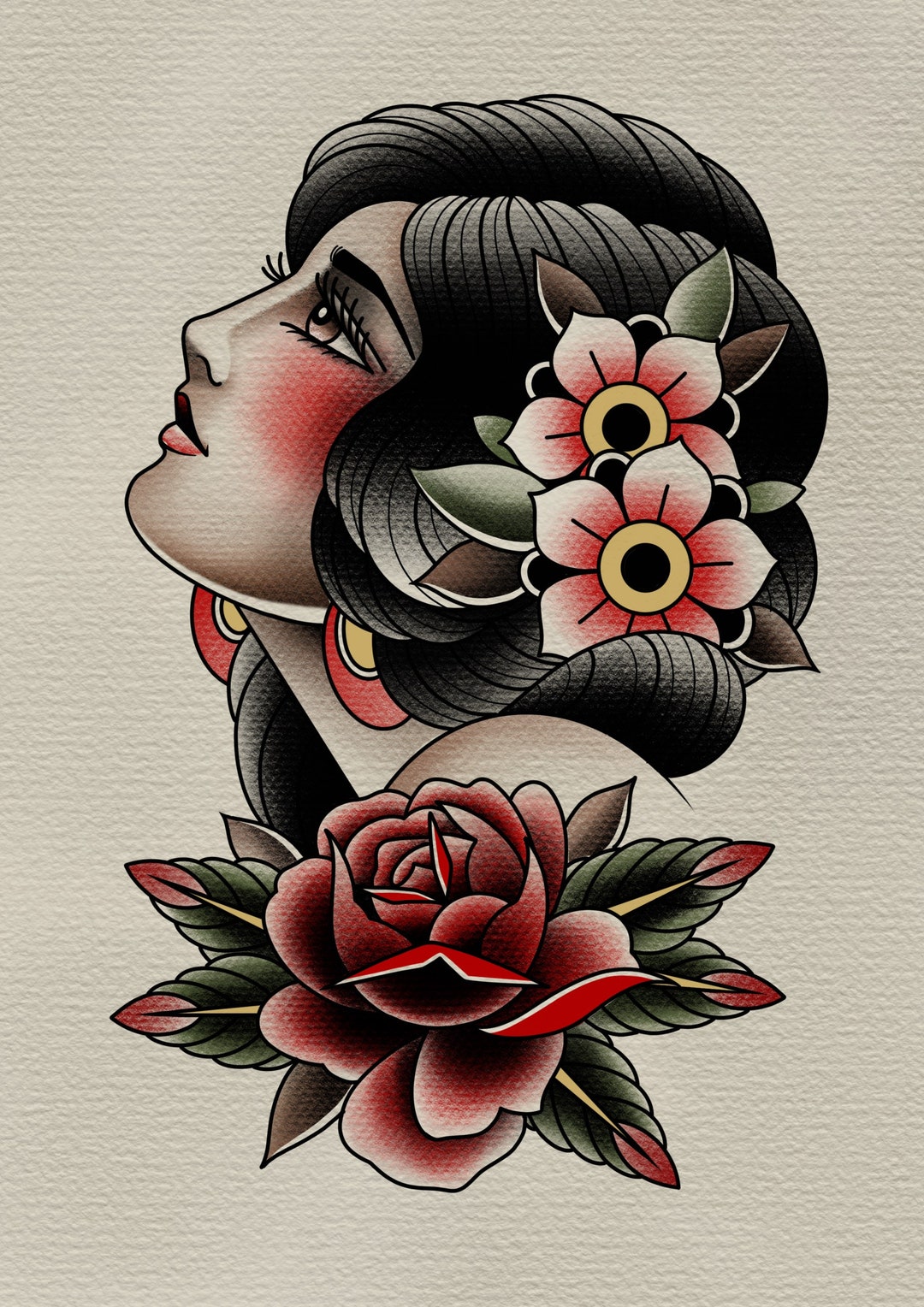 Traditional Tattoo Art Print - Etsy
