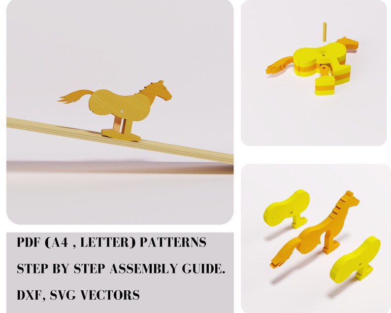 Horse Ramp Walker Toy DIY Patterns and Assembly Guide - Etsy