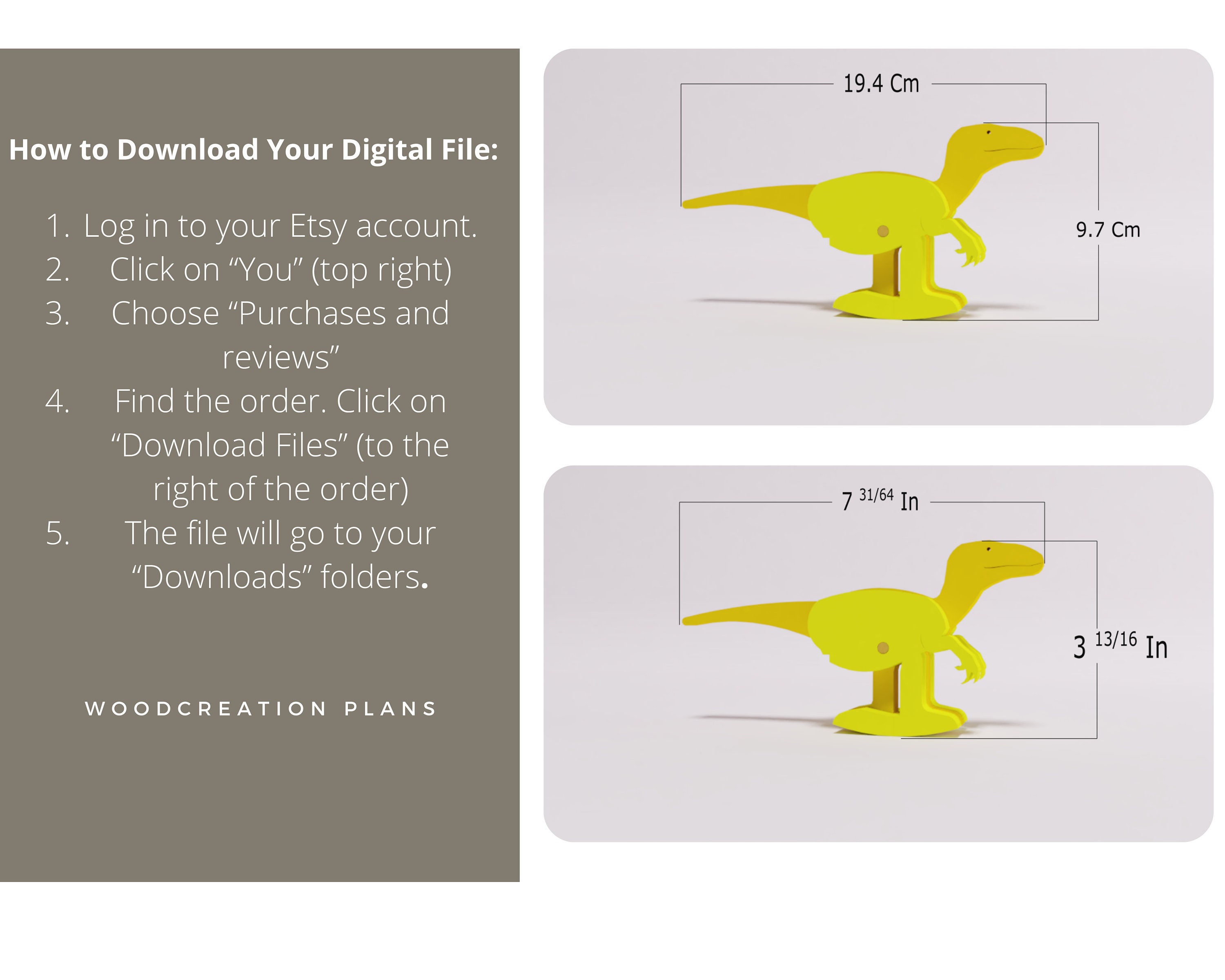 Ramp Walker Velociraptor Dinosaur Toy Plans Pdf Dxf and Svg - Etsy