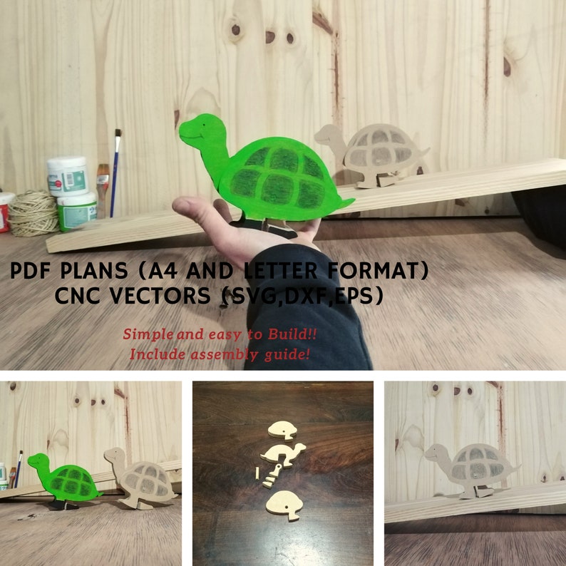 Wooden Ramp walker Turtle plans wooden toy DIY project | Etsy