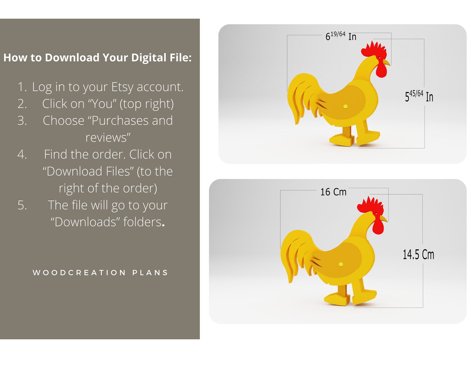 DIY Rooster Ramp Walker Toy Patterns and Assembly Guide - Etsy