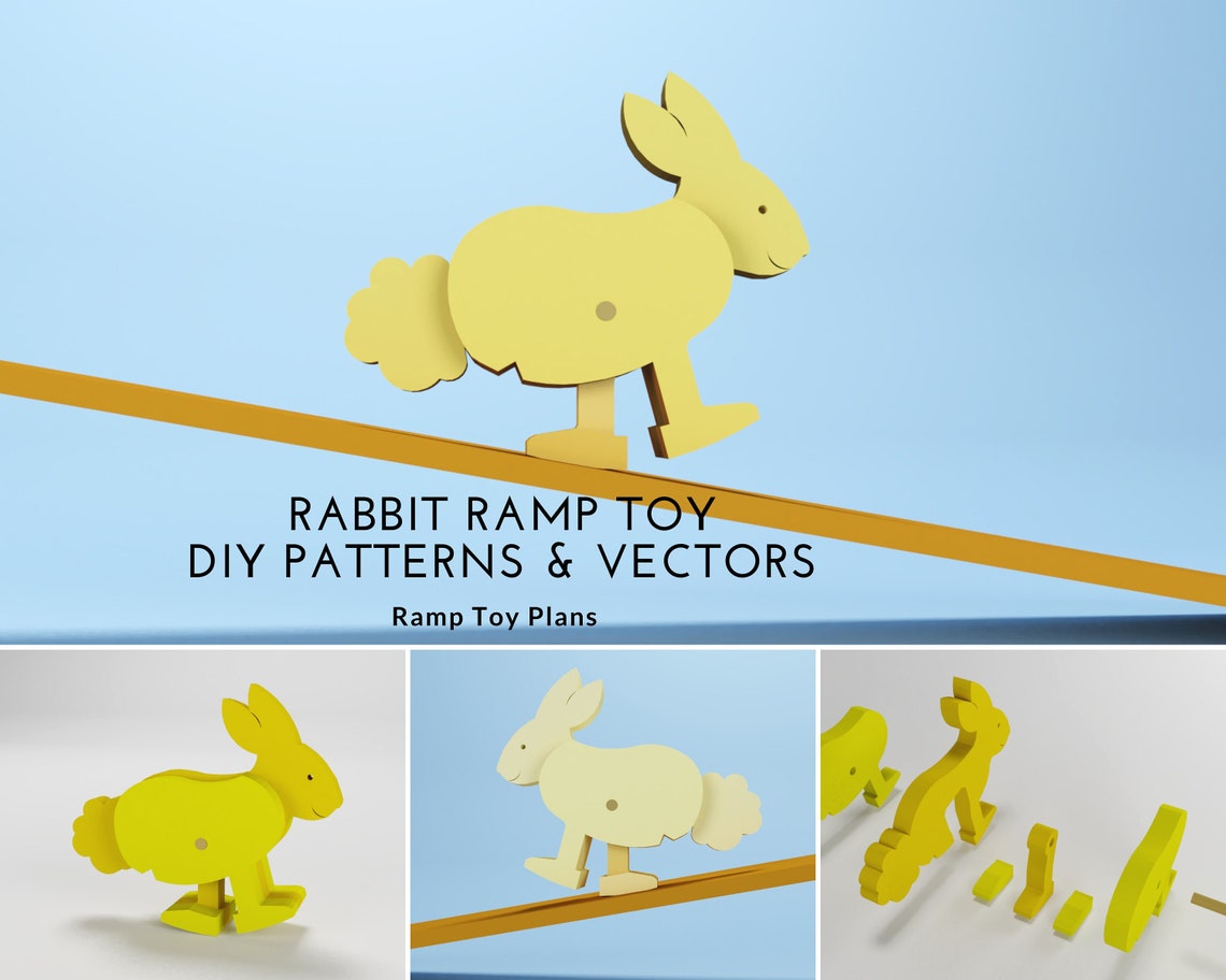 Rabbit Ramp Walker Toy Patterns and Vectors for Scroll Saw and - Etsy
