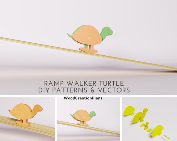 Wooden Ramp Walker Turtle Plans Wooden Toy DIY Project - Etsy