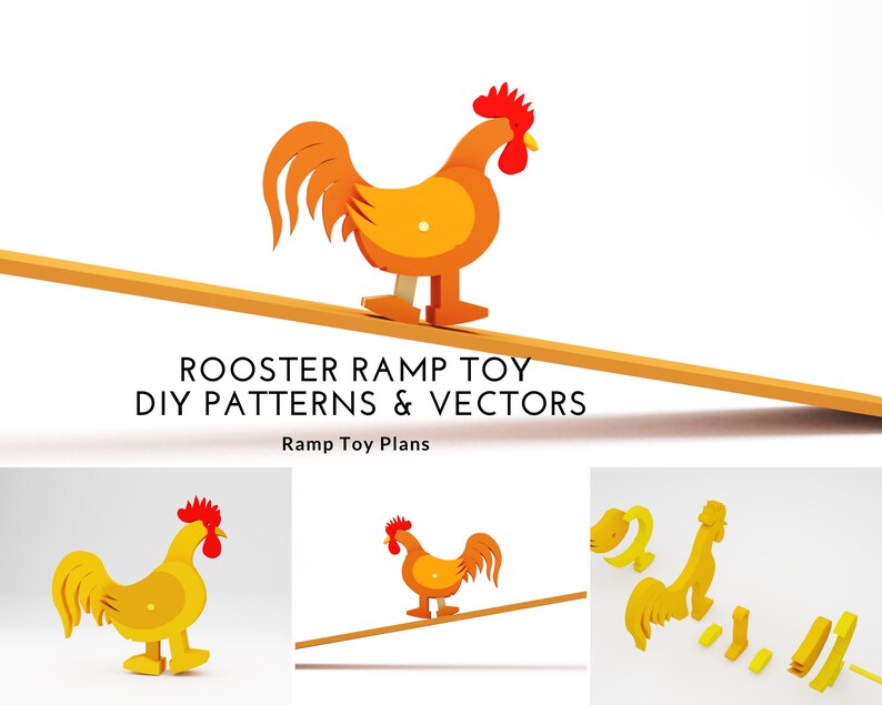 DIY Rooster Ramp Walker Toy Patterns and Assembly Guide - Etsy